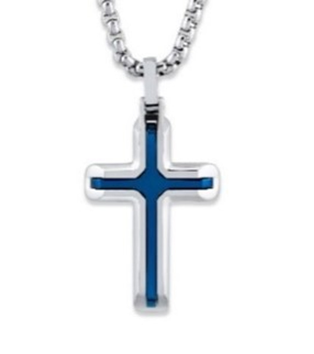 Unique & Co AN-131 Men's Stainless Steel Matte And Polished Cross Pend ...